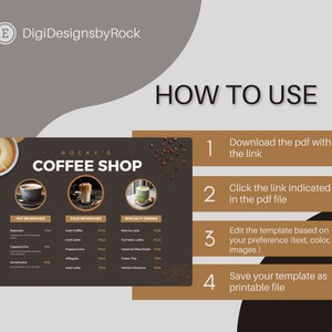 Coffee Shop Menu, Coffee Menu Board, Coffee Menu, Coffee Shop Printable ...