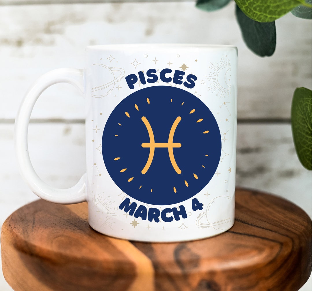 Personalized Pisces Zodiac Mug Custom Birthday Gift Astrology Ceramic ...