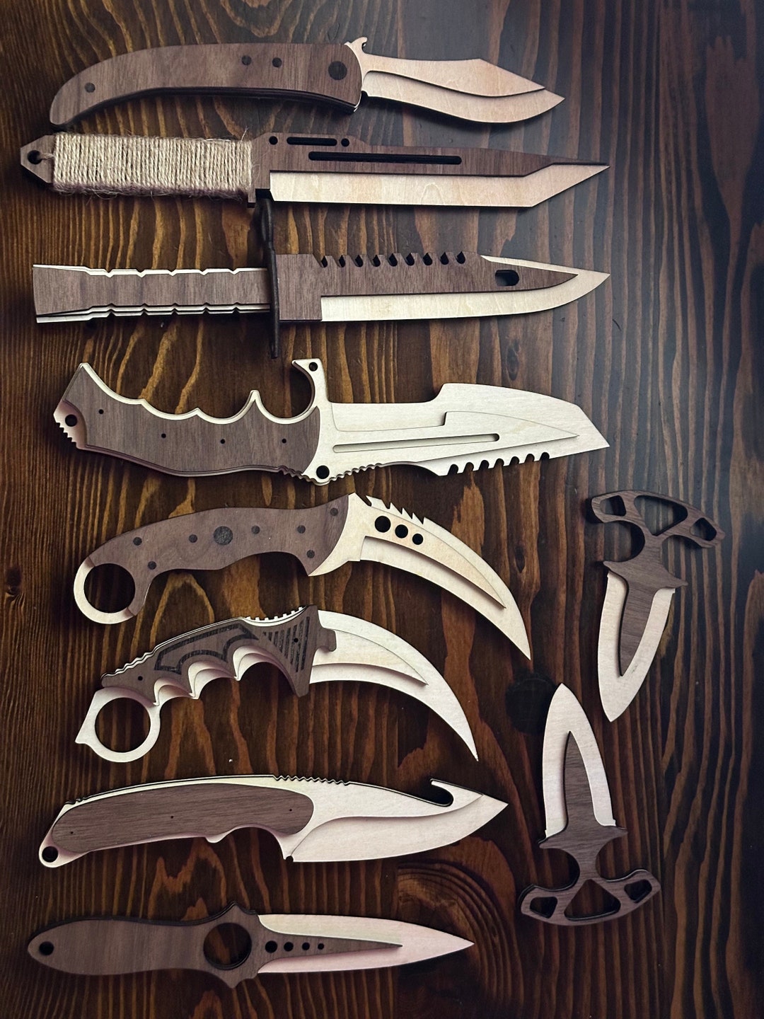 Handcrafted CSGO Wooden Knife: Karambit, Huntsman, and More - Etsy