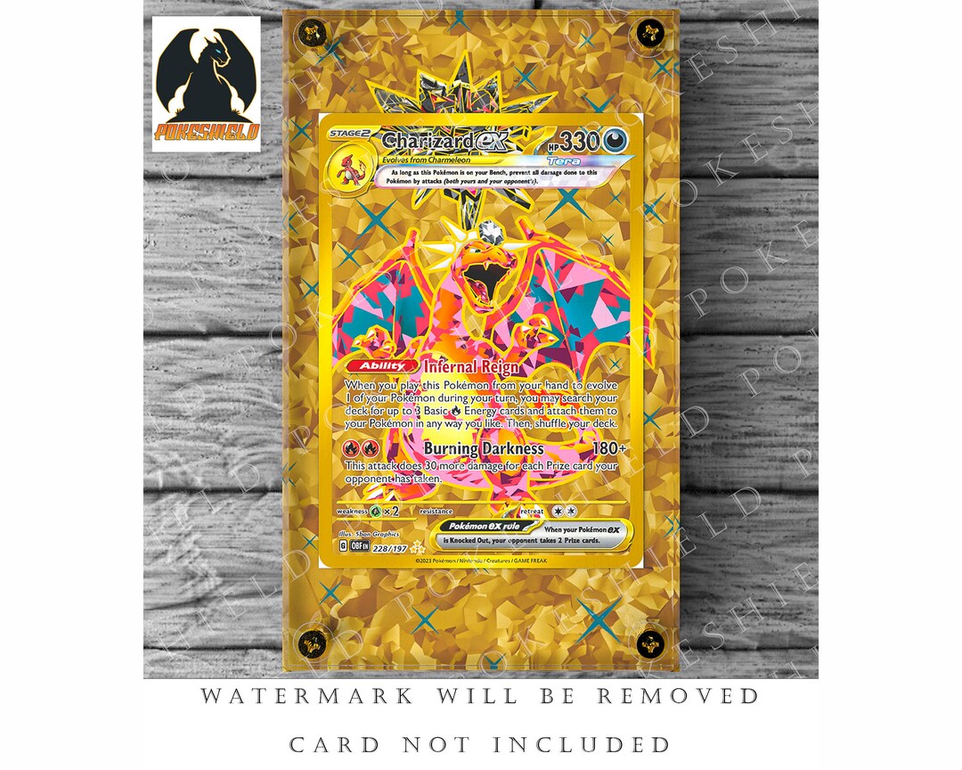 Charizard EX Gold Extended Art Custom Pokemon Card Display - Etsy