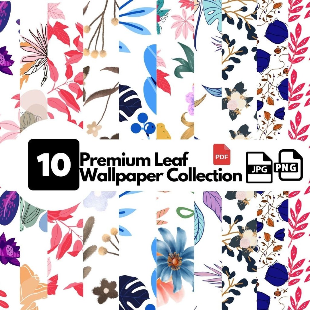 Leaves Printable Wallpaper Design Bundle calm Leaves - Etsy