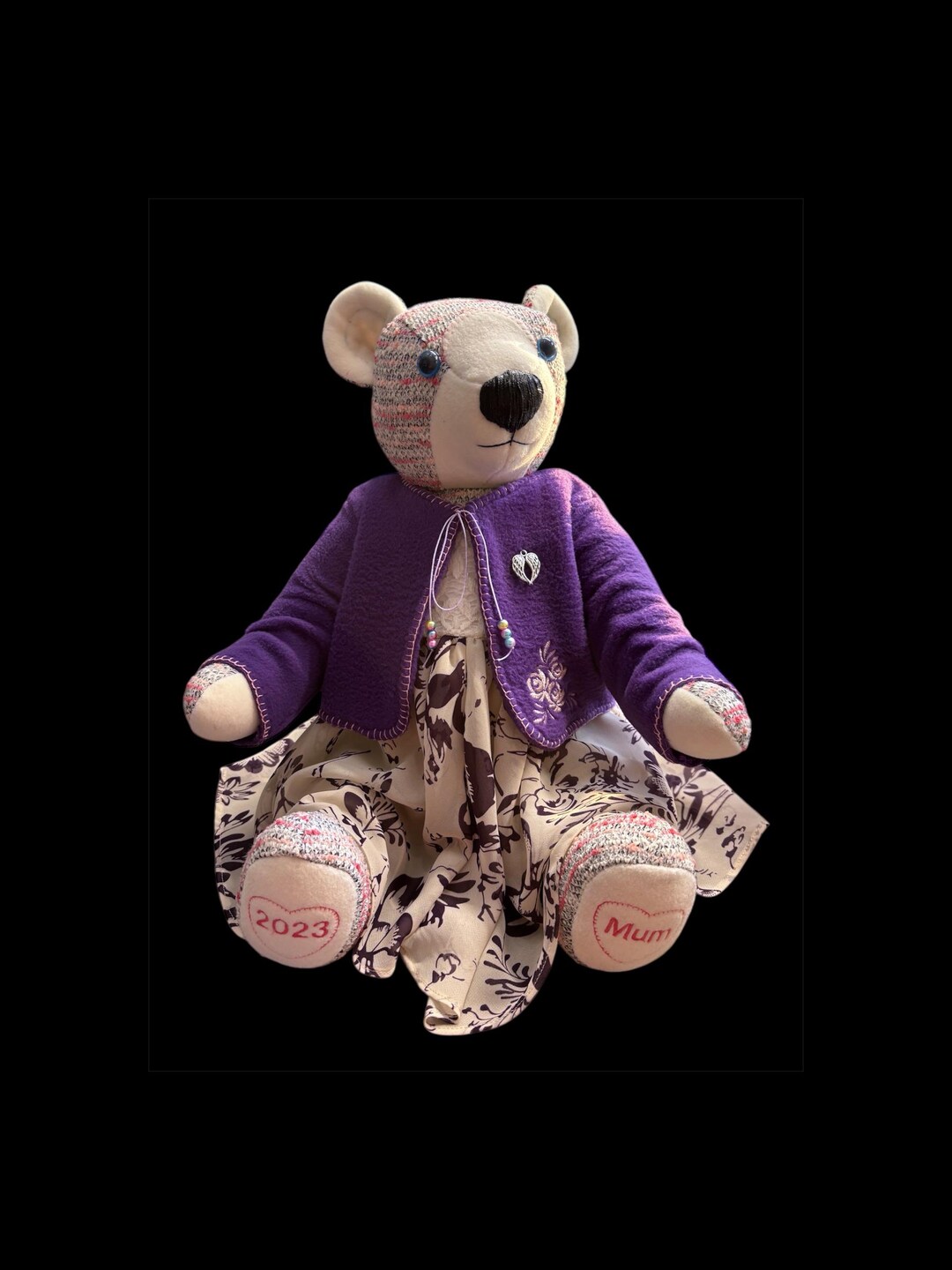 Keepsake Memory Bear Including Dress and Jacket. Handmade Jointed ...