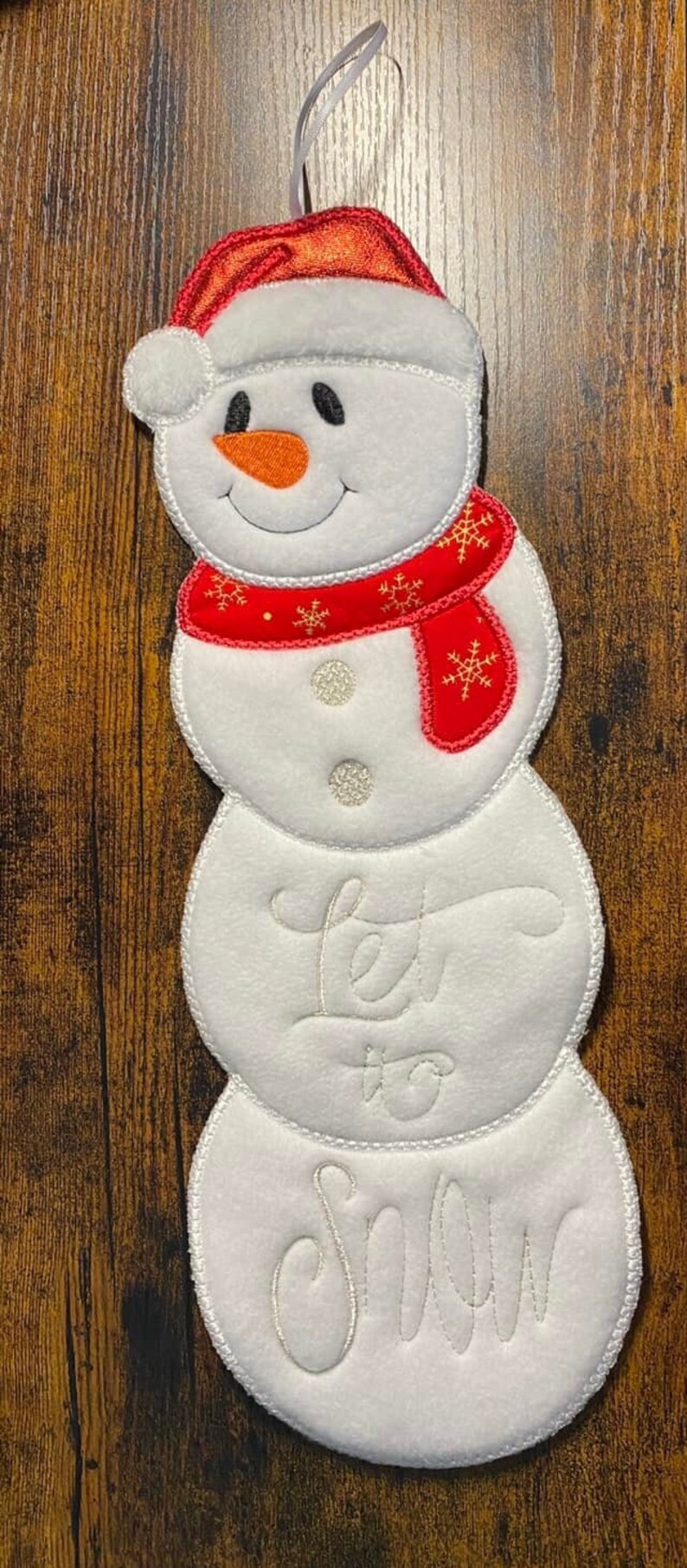 Machine Embroidered Reversible Snowman Wall Hanging - Etsy
