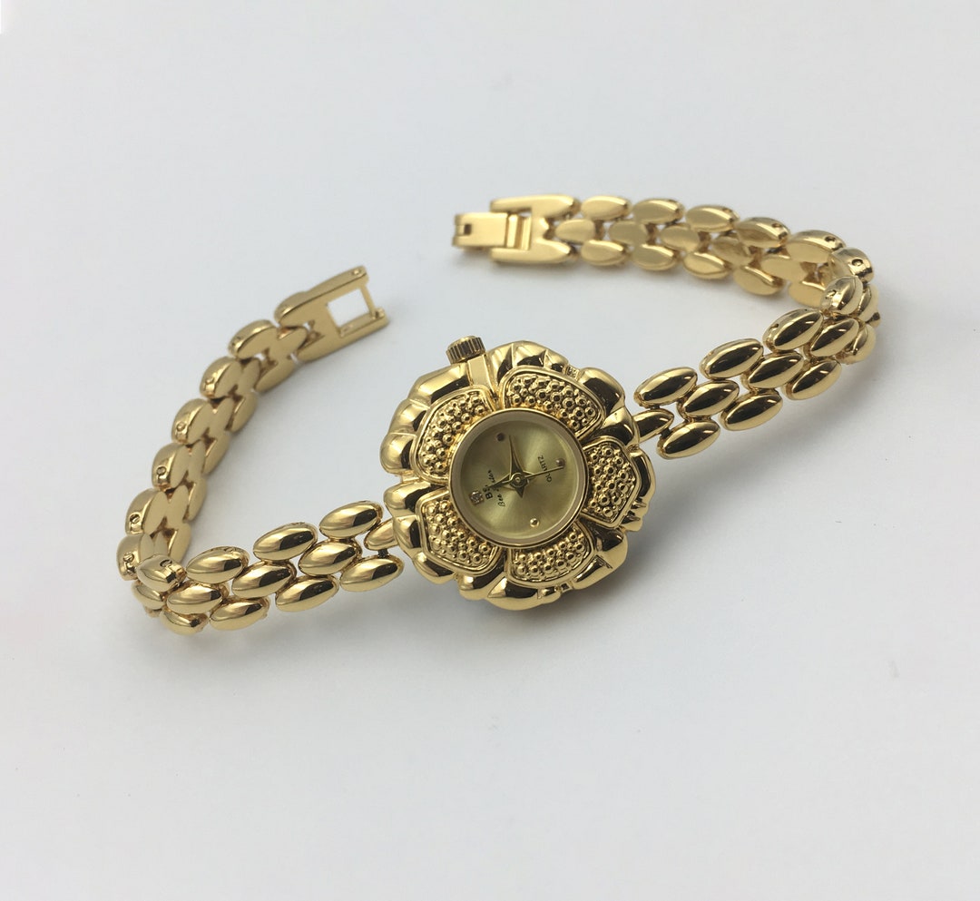 Vintage Camellia Small Gold Watch,vintage Gold Womens Watch Small Face ...