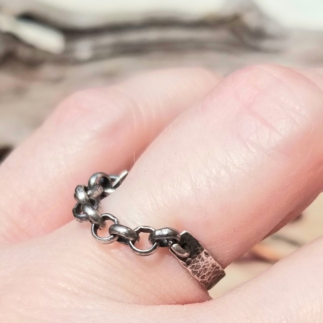 Sterling Silver chainlink Ring US Sizes 7.5 8 - Etsy