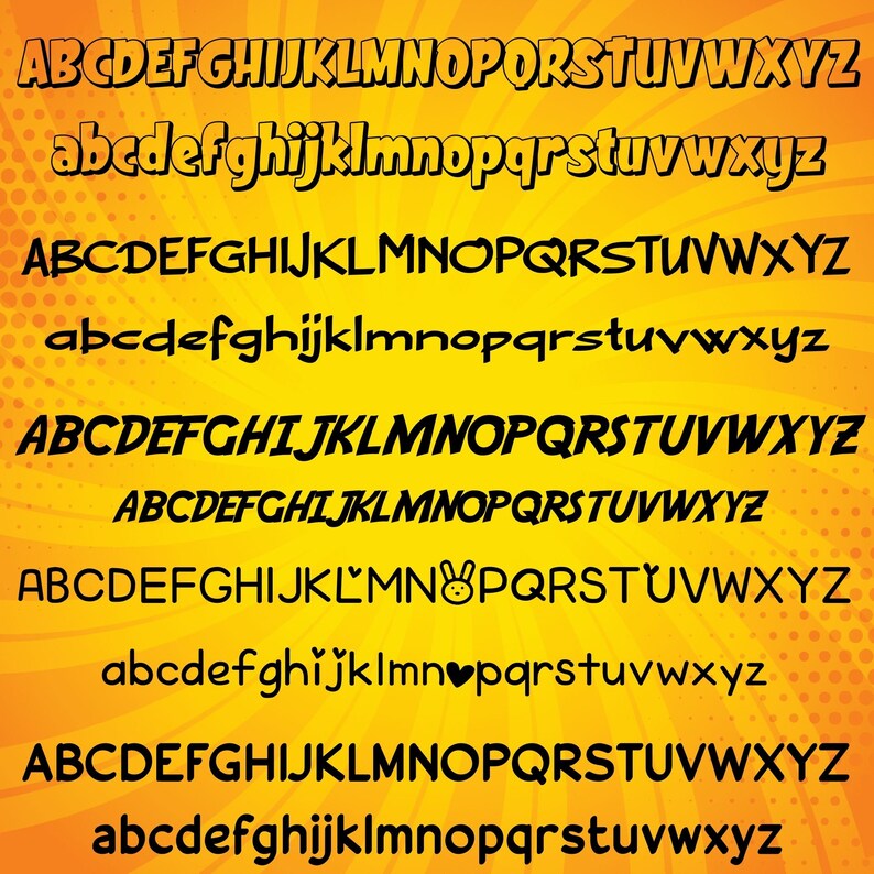 Epic Comic Font Pack: 76 Dynamic Fonts for Your Creative Projects - Etsy