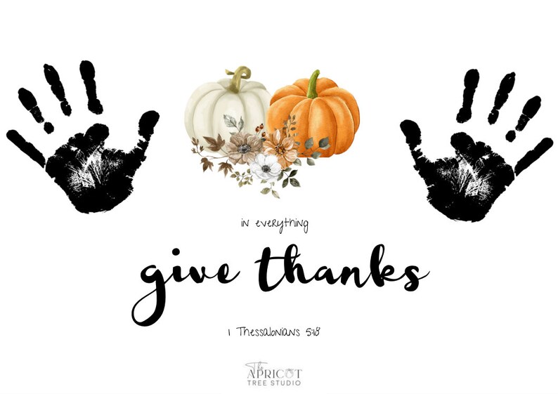 Thanksgiving Handprint Art in All Things Give Thanks Bible Verse ...