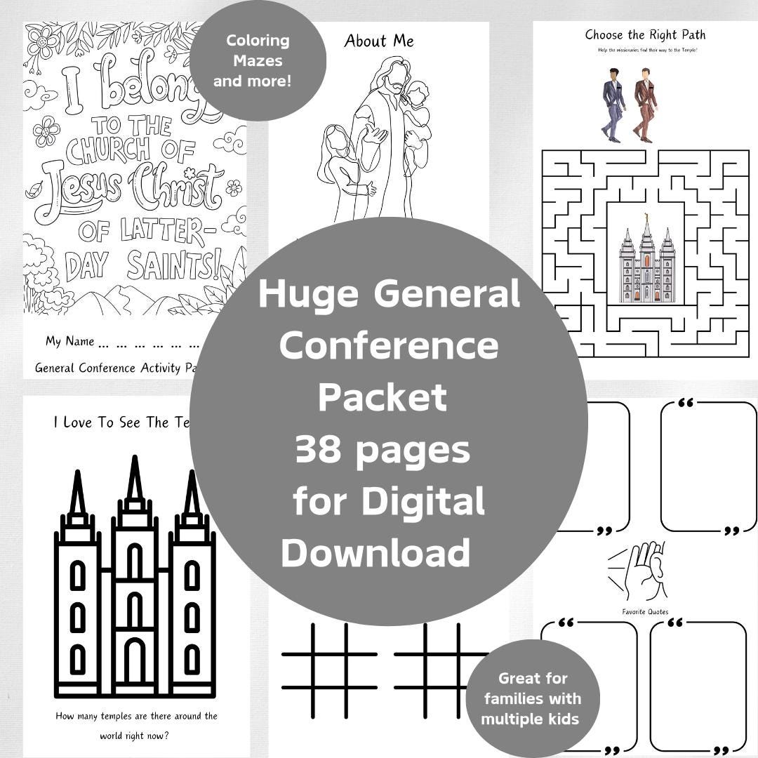 General Conference LDS Kids Activity Packet - Etsy