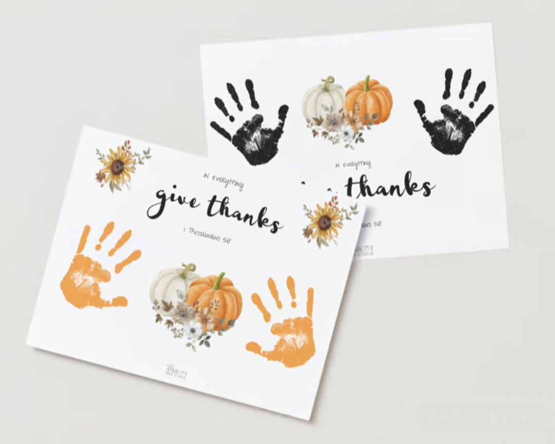 Thanksgiving Handprint Art in All Things Give Thanks Bible Verse ...