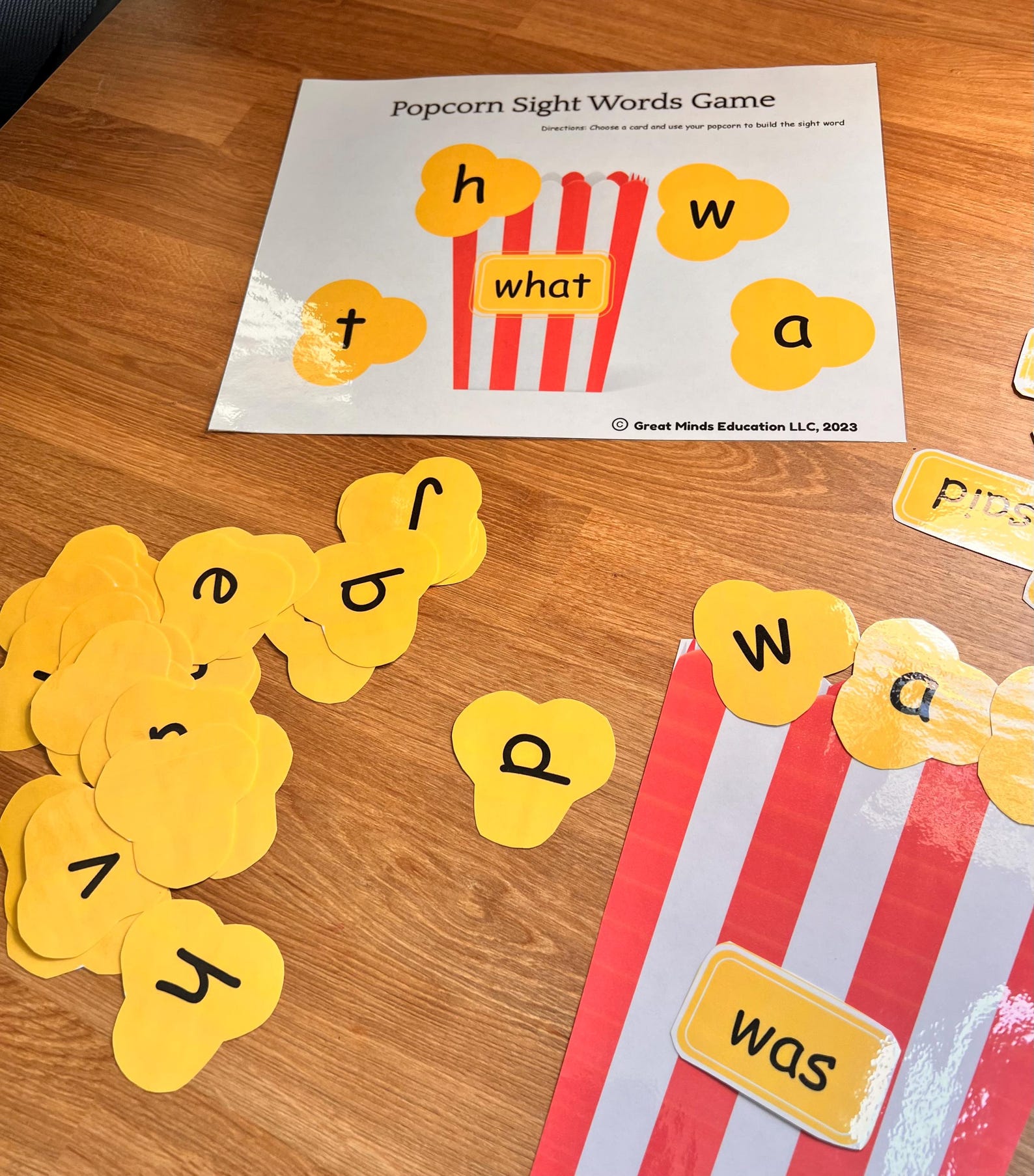 Popcorn Sight Word Activity, Early Learning for Preschool, Kindergarten ...
