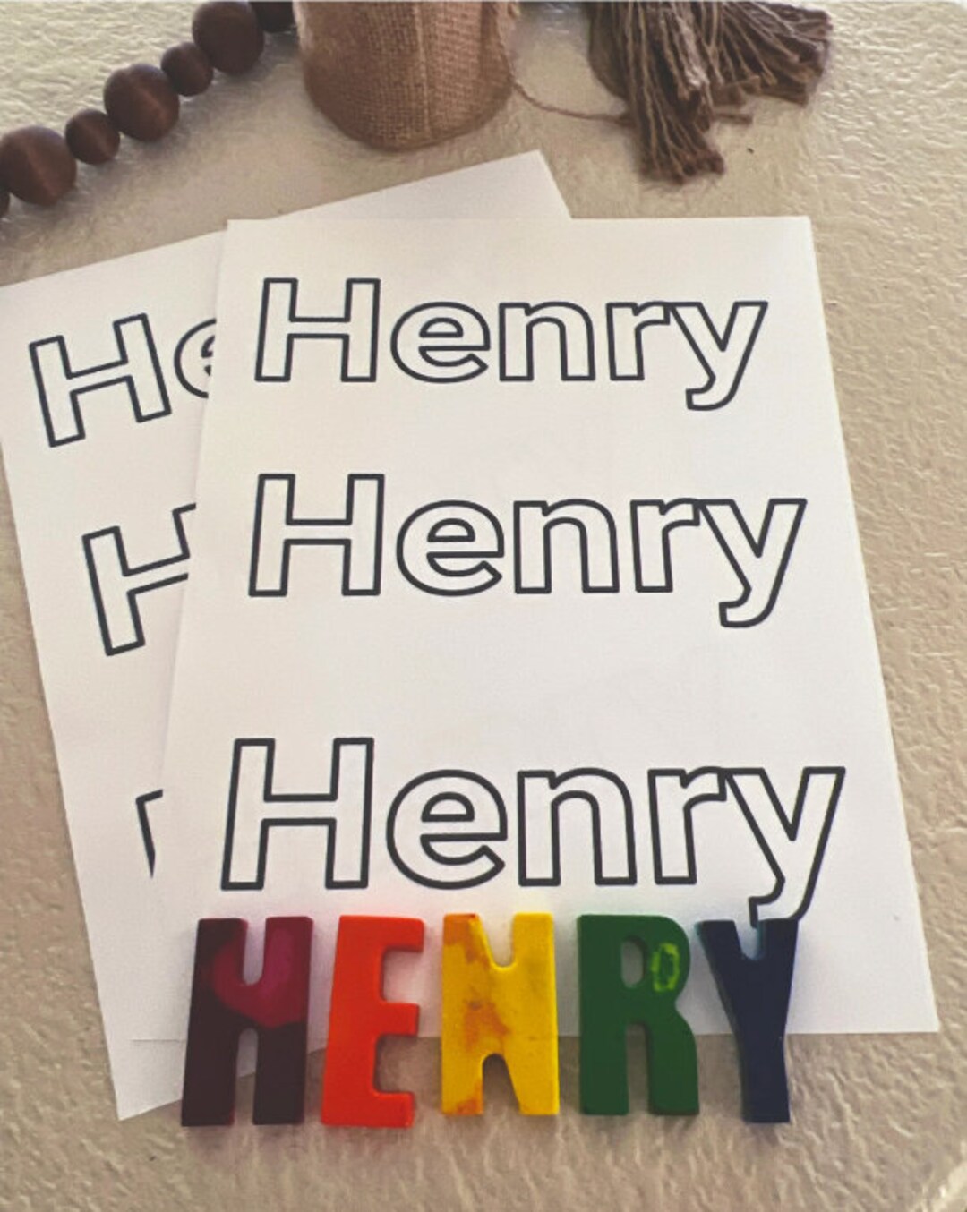 Personalized Name Crayons & Practice Sheets: Preschool Learning - Etsy