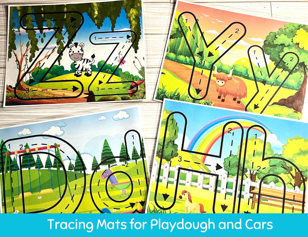 Tracing Mats for Playdough and Cars-preschool and Kindergarten - Etsy