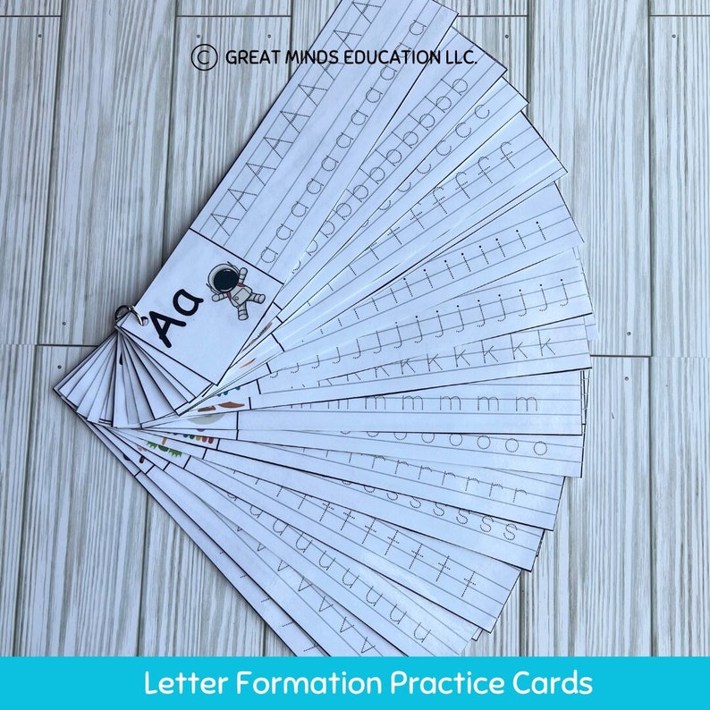 Letter Formation Practice Cards for Preschool, Kindergarten, Homeschool ...