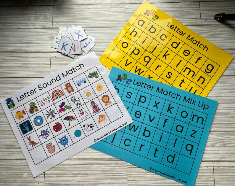 Letter Sound Match Game: Preschool Kindergarten Learning - Etsy