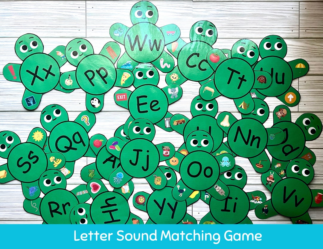 Letter Sound Matching Turtle Game Preschool and Kindergarten - Etsy
