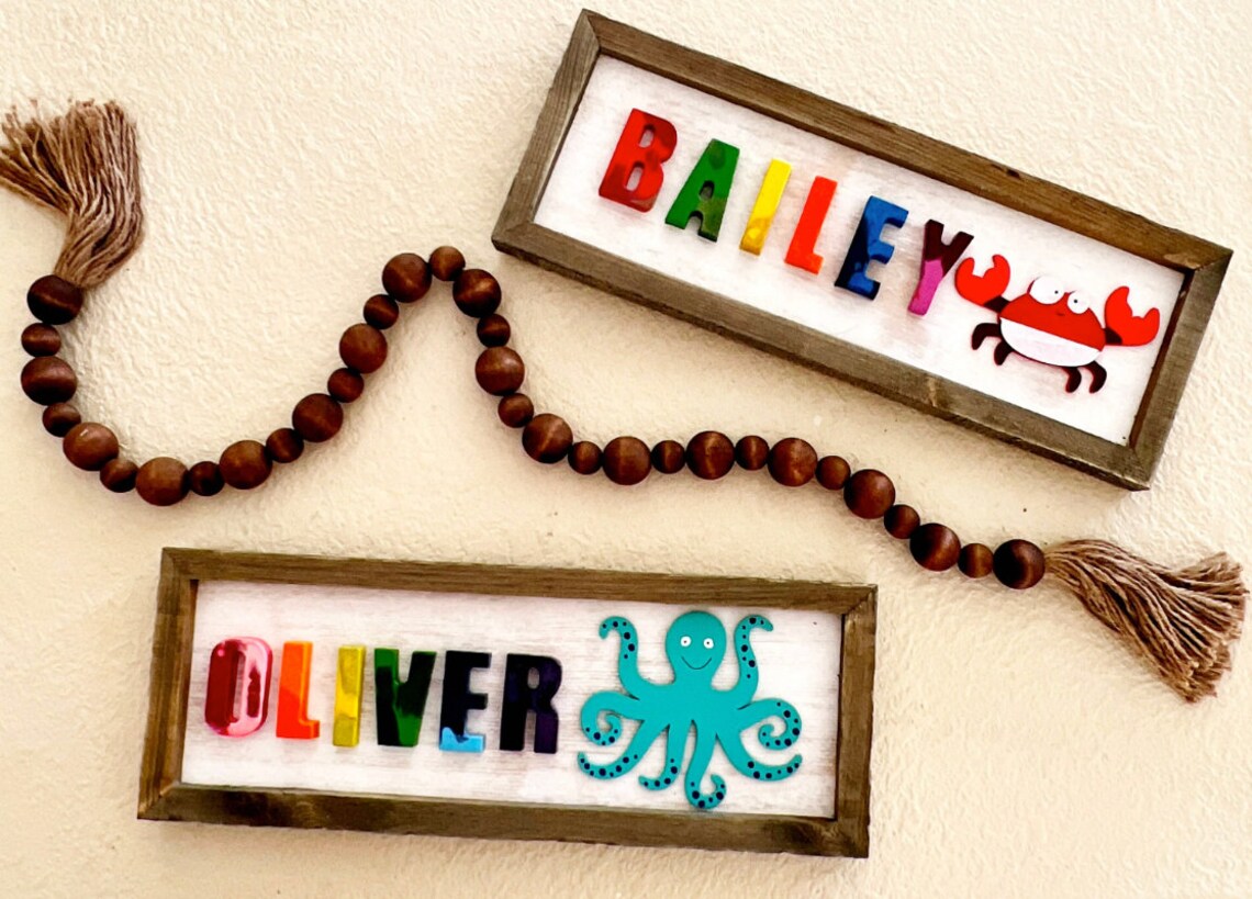 Personalized Recycled Crayon Name Signs - Etsy