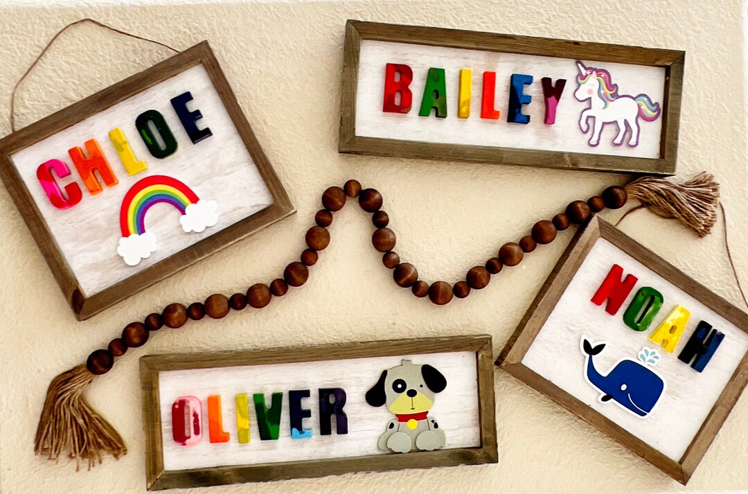 Personalized Recycled Crayon Name Signs - Etsy
