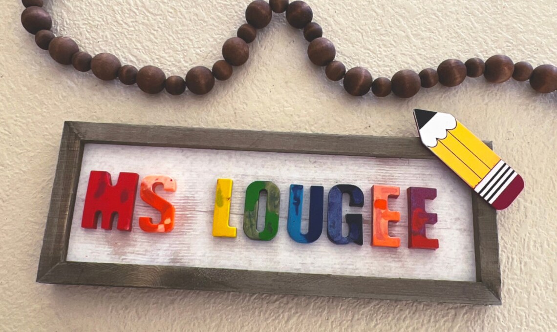 Personalized Recycled Crayon Name Signs - Etsy
