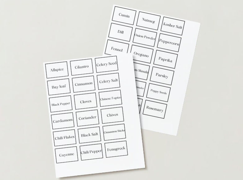 72 SPICE LABELS Printable Spice Label Printable Labels - Etsy