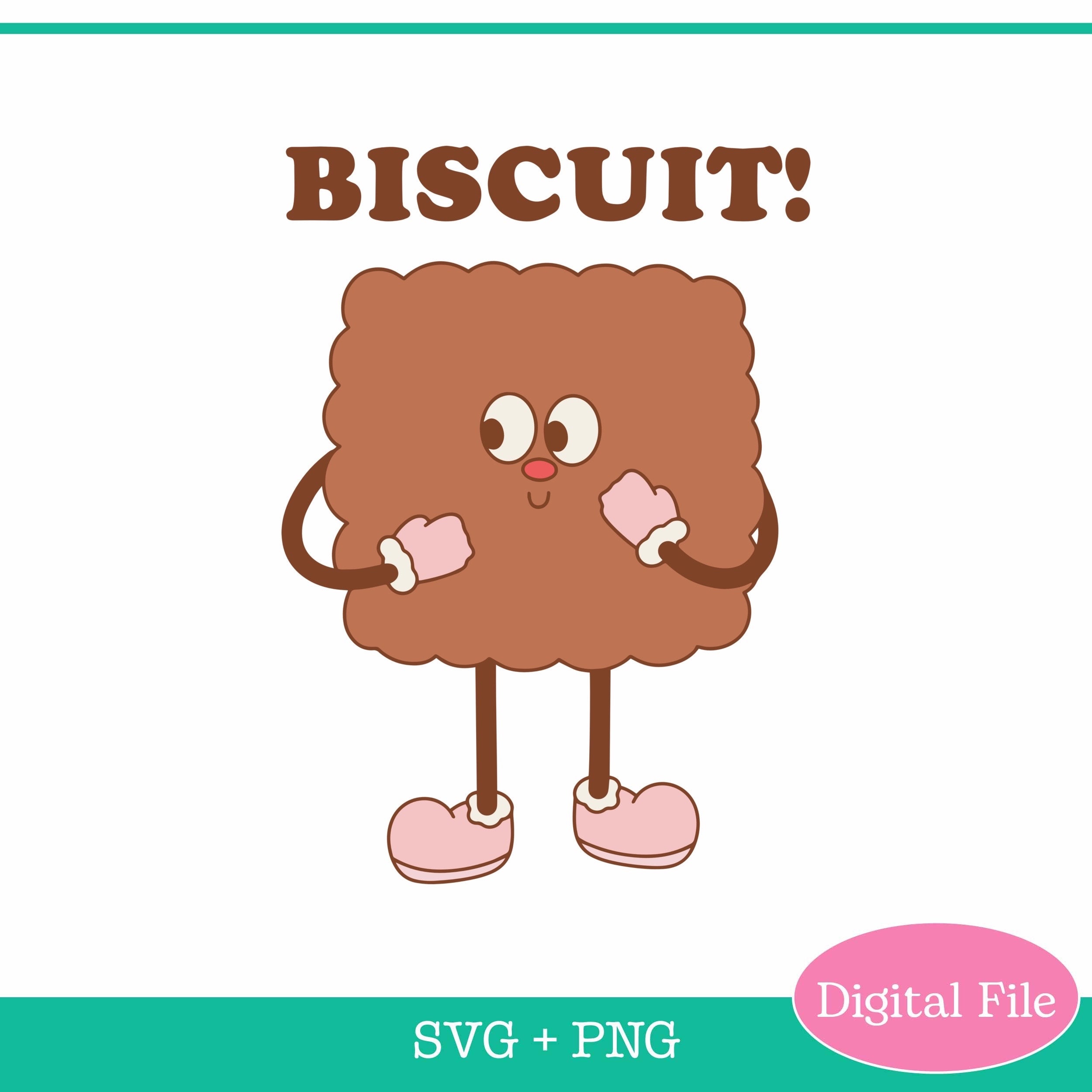 Biscuit Retro Character Svg Png Files, Tshirt Svg, Svg Cut Files for ...
