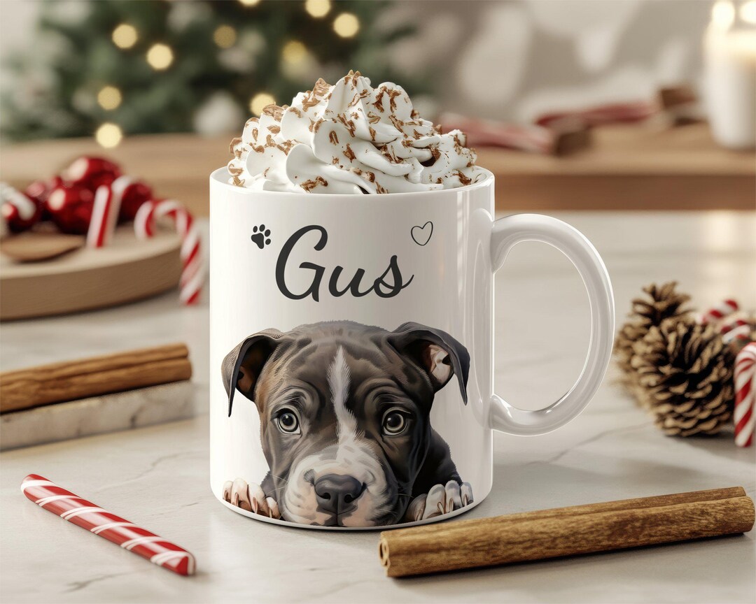 Custom Boxer Dog Name Mug, Personalized Boxer Pup Coffee Cup, Cute ...