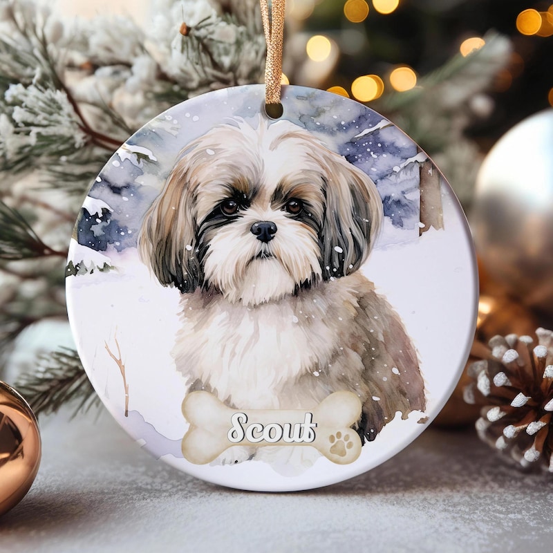 Shih Tzu Christmas Ornaments - Etsy