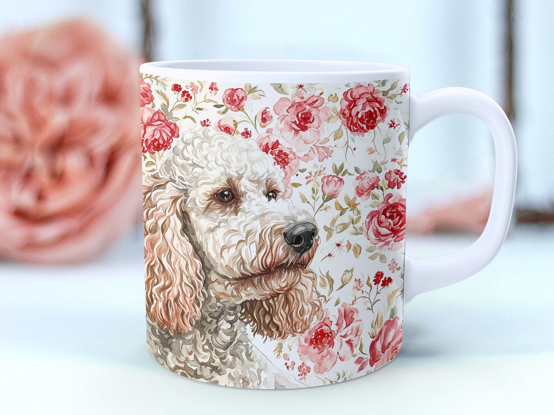 Labradoodle Love Mug for Valentine's Day, Romantic Florals Dog Breed ...