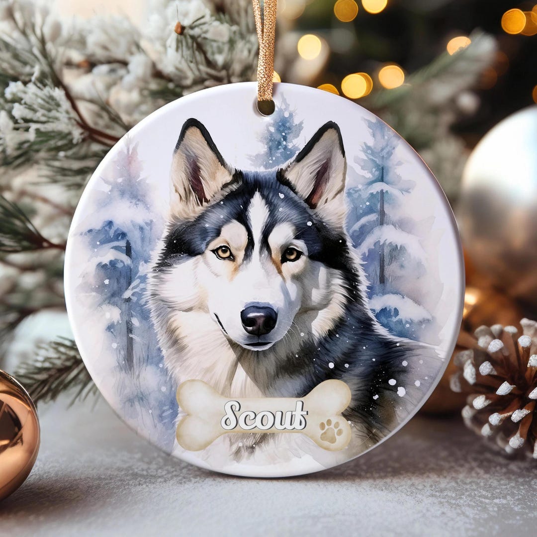 Siberian Husky Ornament Husky Decoration Dog Lover Gift Husky Keepsake ...
