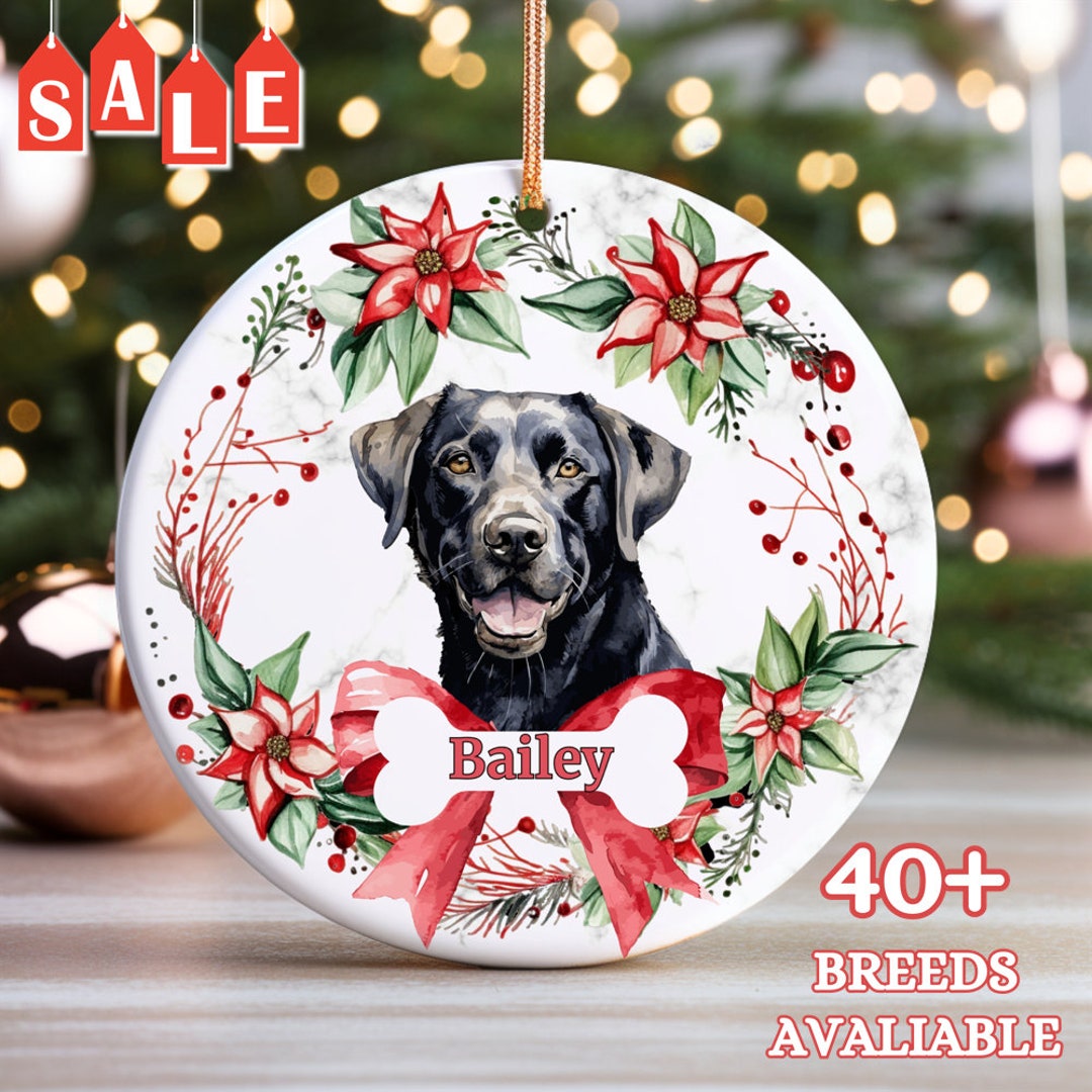 Personalized Black Labrador Christmas Ornament: Custom Dog Name Gift ...
