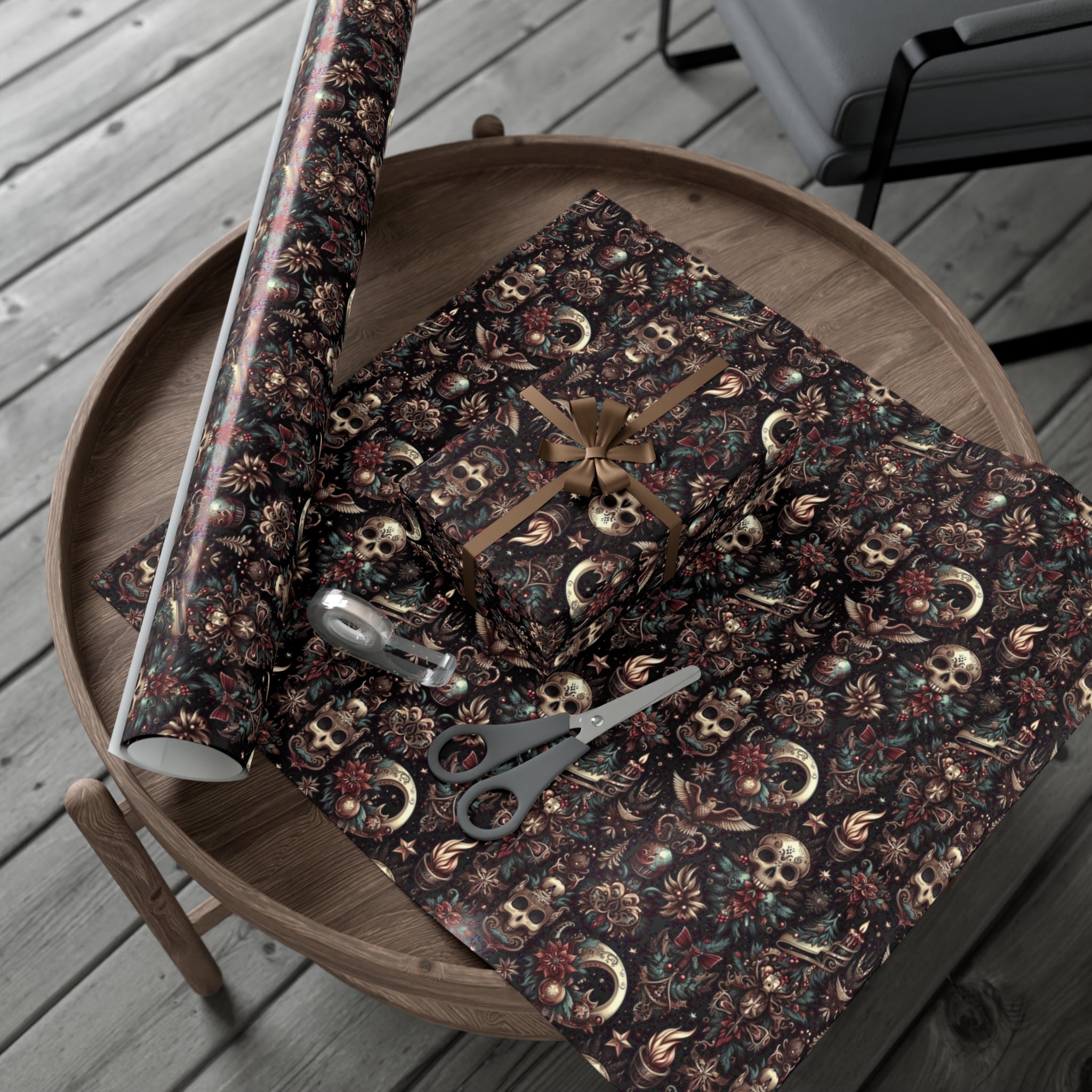 Gothmas-inspired Brass & Black Elegance Wrapping Paper - Etsy