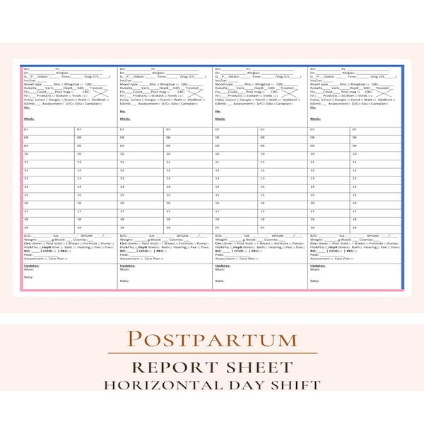 Postpartum Nurse Report - Etsy