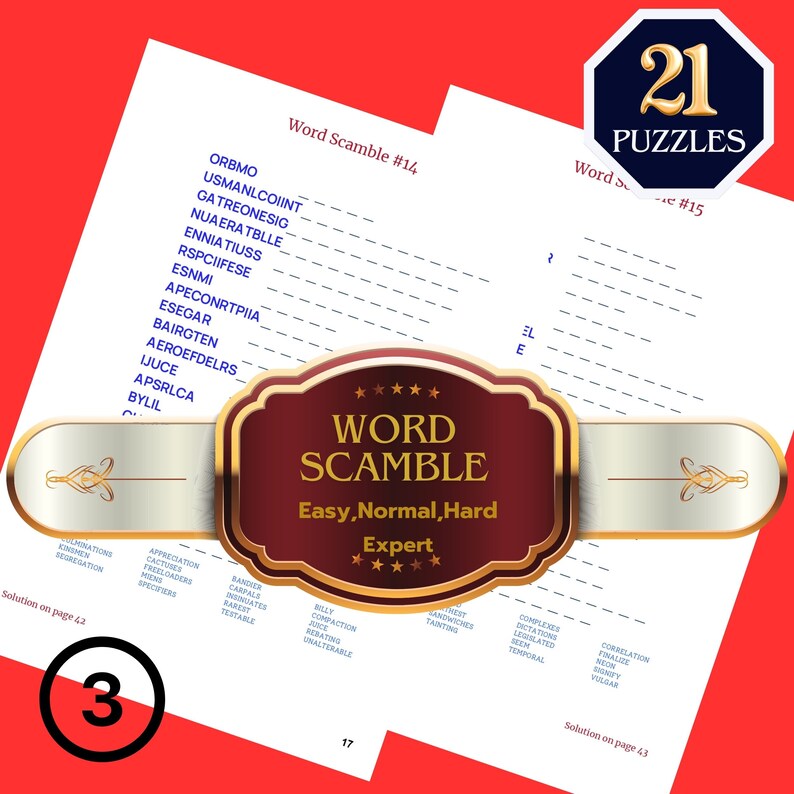 V.3 Word Scramble Game Printable, Printable Games, Games for Kids ...