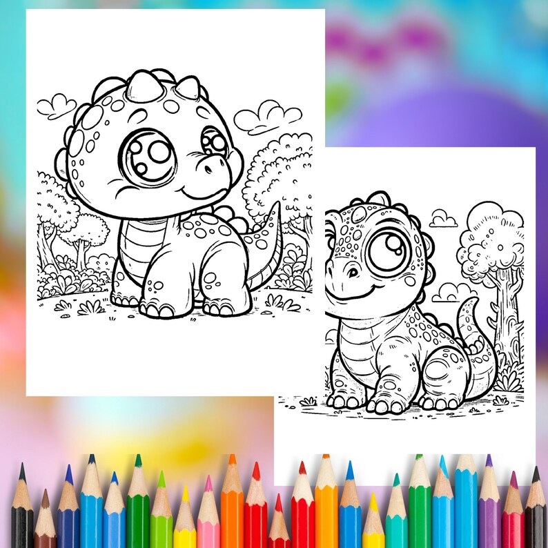 20 Dinosaur Coloring Pages, Coloring Pages for Kids, Creative Activity ...