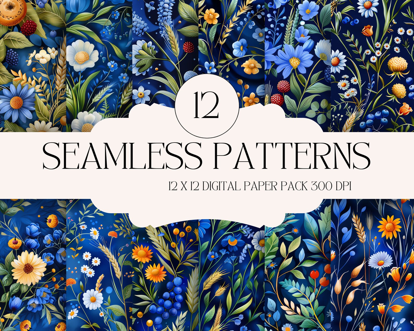William Morris Style Pattern, 12 Seamless Pattern Digital Seamless Pattern Files, Seamless ...