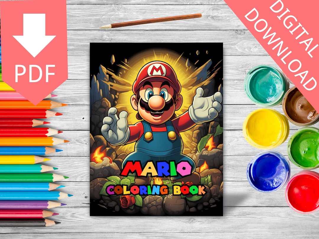 30 Cartoon Printable Coloring Book, Coloring Pages for Mario Fans ...