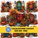 Chicken Coop With Cozy Fall, 12 PNG Fall&autumn Clipart,watercolor Fall ...