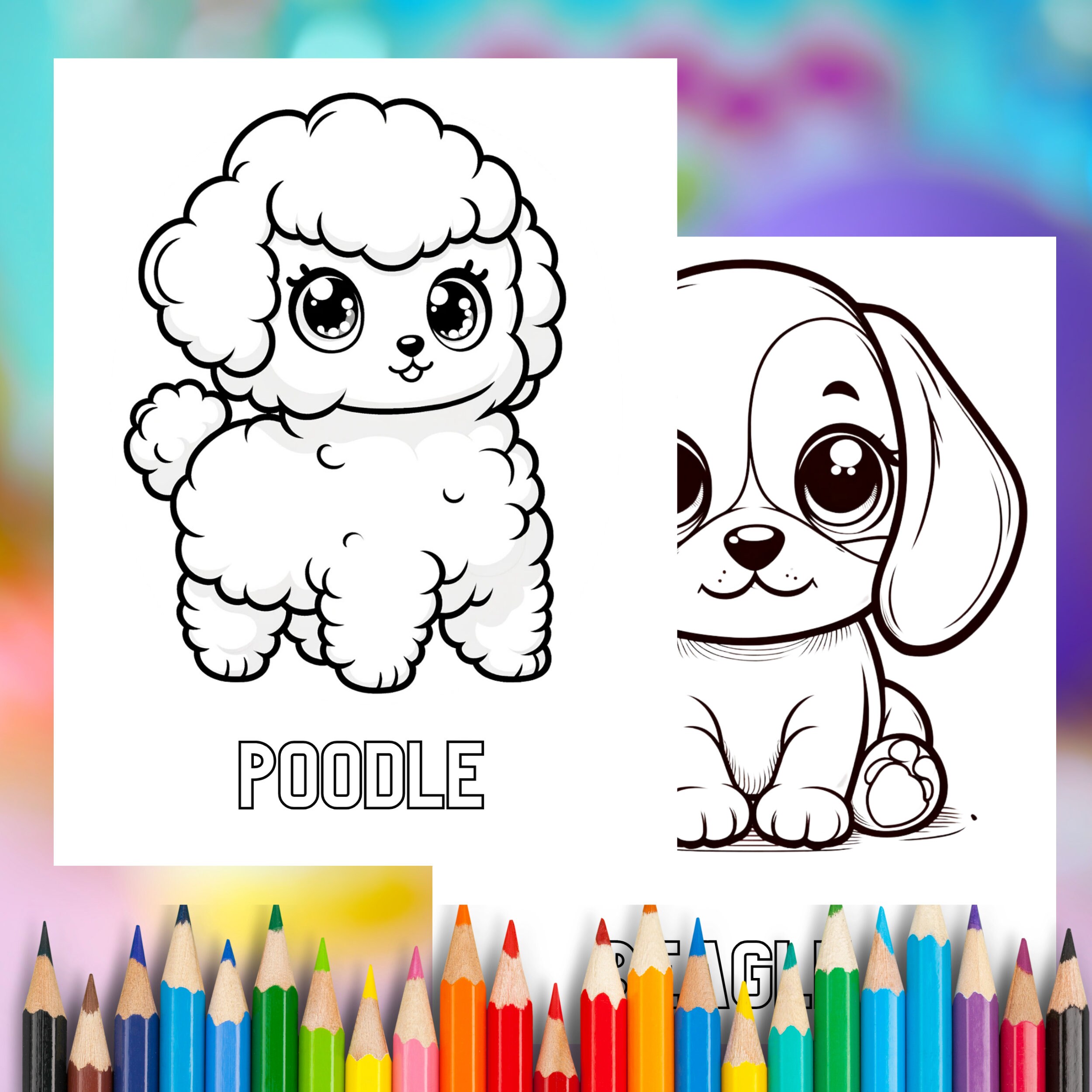 30 Dog Breeds Coloring Pages for Kids, Puppy Dog, Printable Coloring ...
