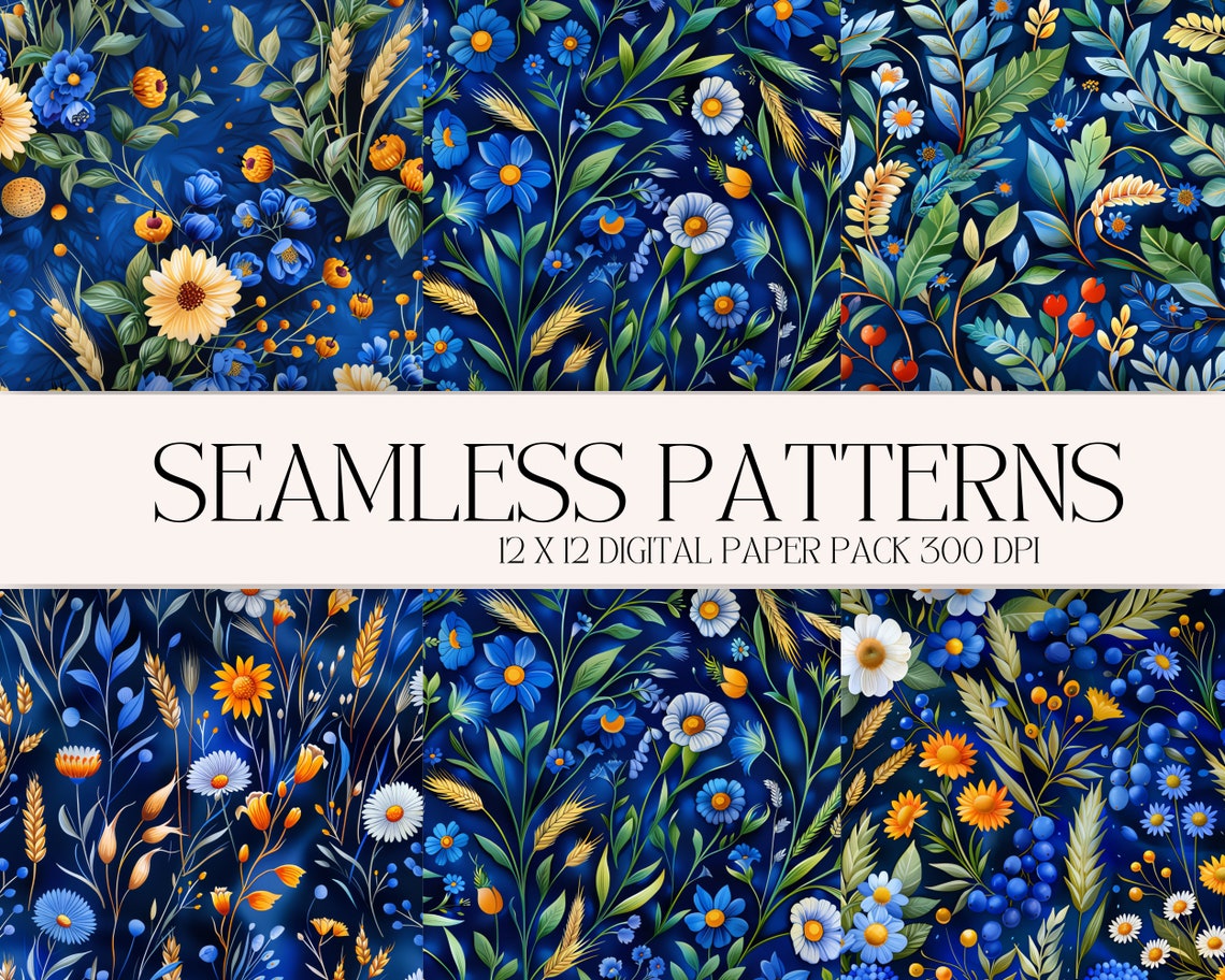 William Morris Style Pattern, 12 Seamless Pattern Digital Seamless ...