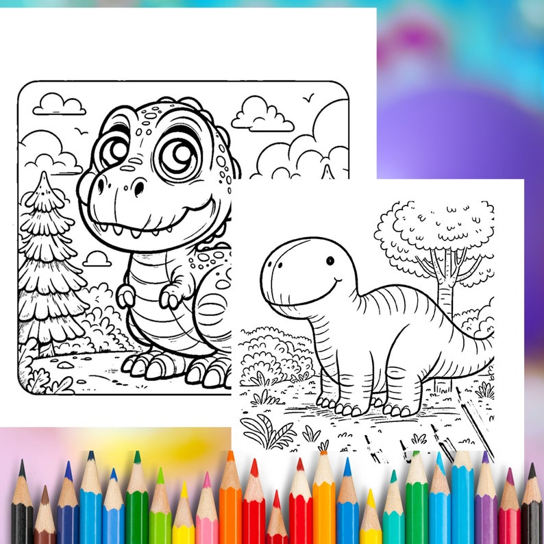 20 Dinosaur Coloring Pages, Coloring Pages for Kids, Creative Activity ...