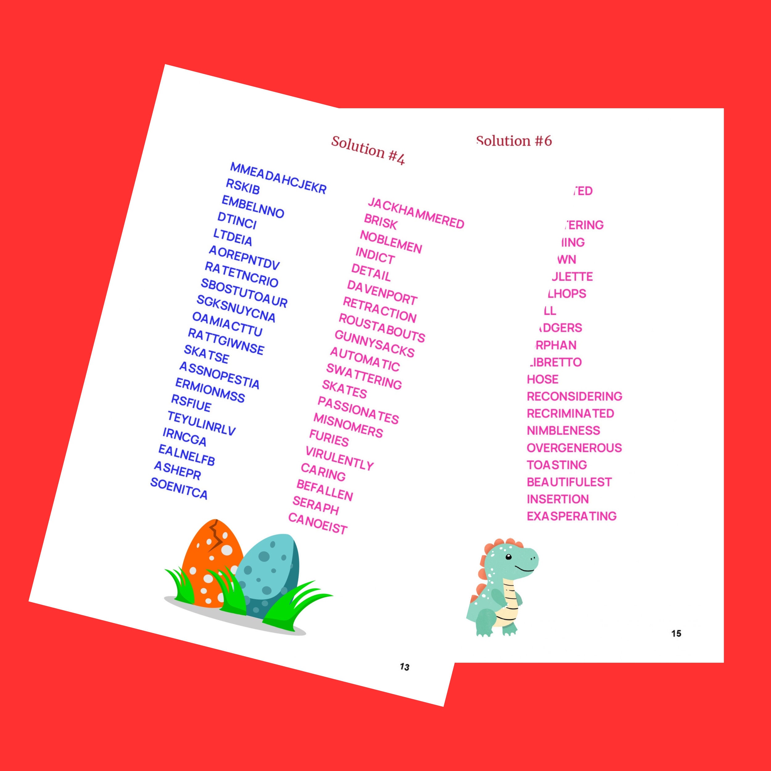 Dinosaur 7 Word Scramble Game Printable, Printable Games, Games for ...