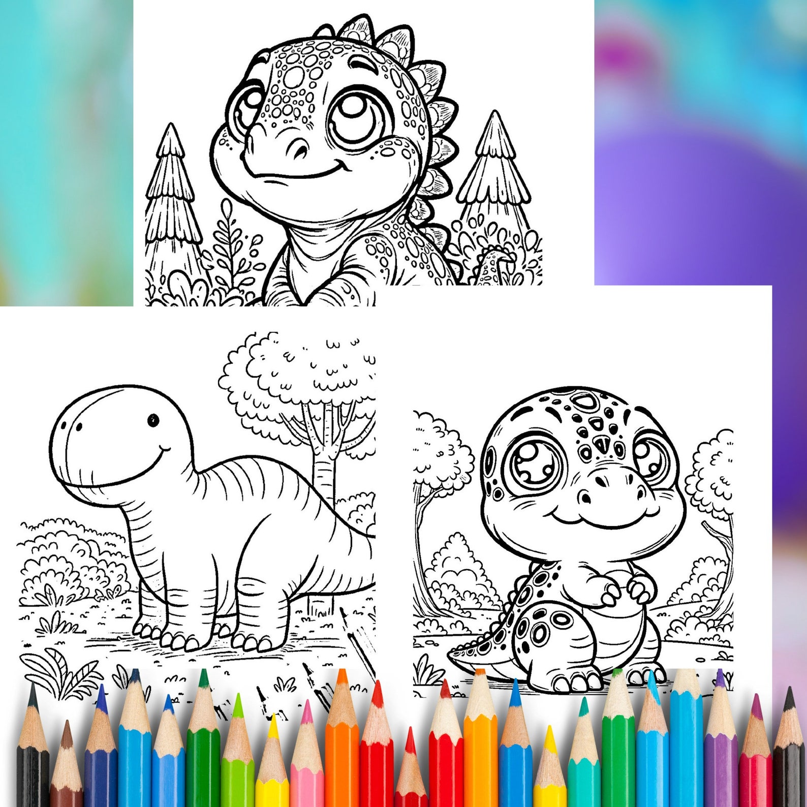 20 Dinosaur Coloring Pages, Coloring Pages for Kids, Creative Activity ...