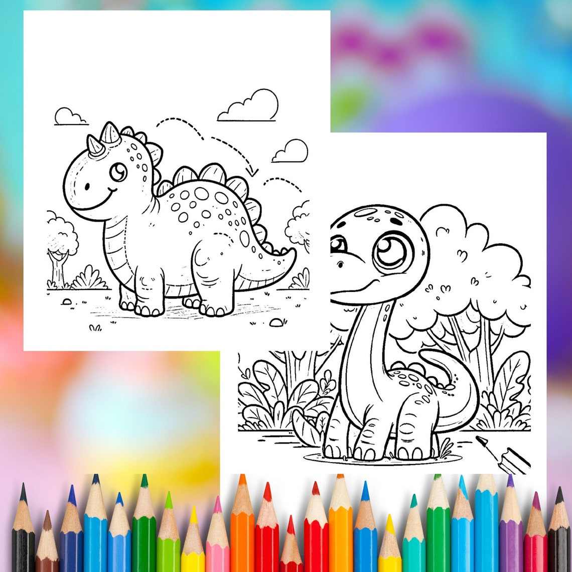20 Dinosaur Coloring Pages, Coloring Pages for Kids, Creative Activity ...