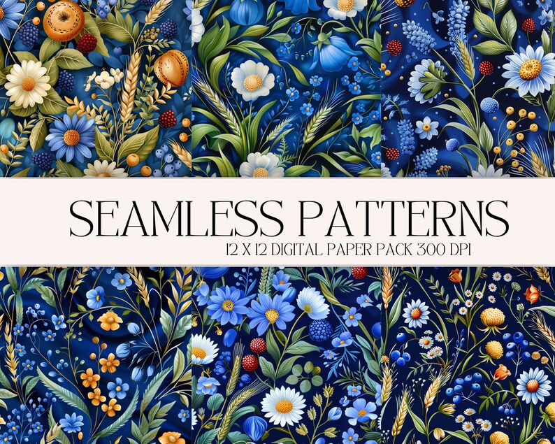 William Morris Style Pattern, 12 Seamless Pattern Digital Seamless ...