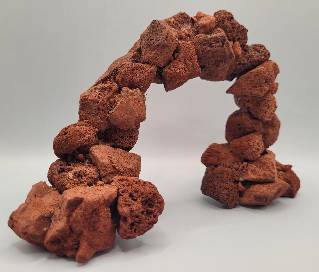 Red Lava Rock Aquarium Hardscape Arch/tunnel Decoration for Freshwater ...