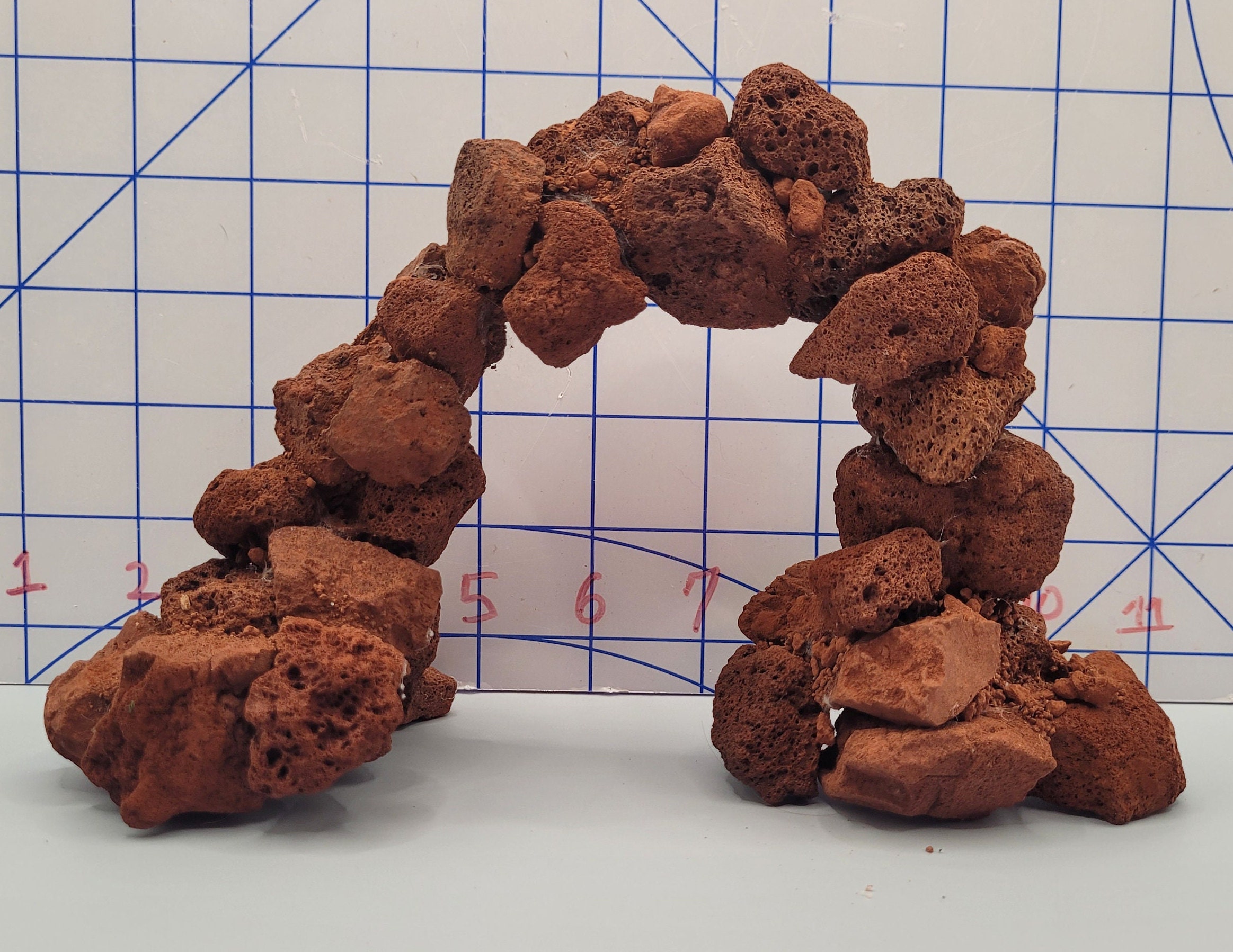 Red Lava Rock Aquarium Hardscape Arch/tunnel Decoration for Freshwater ...