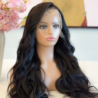 Virgin Body Wave 16 in New Unit WIG Lace Front Curly Wavy Short Bob ...