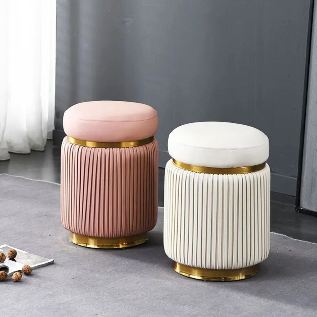 Round Small Stools Light Luxury Dressing Stool Bedroom Makeup - Etsy