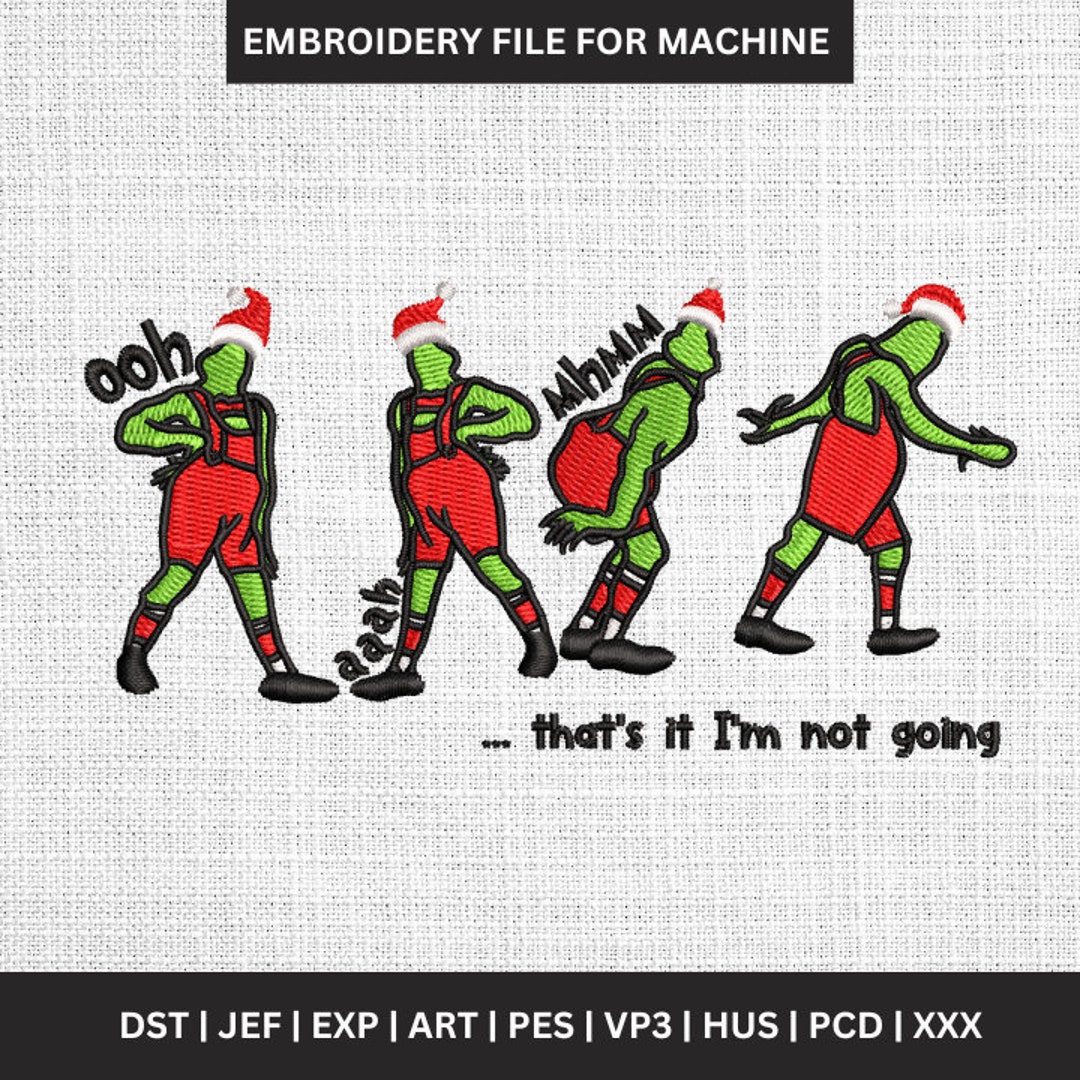 Grinch Embroidery Design the Grinch Embroidery Files Grinch - Etsy UK