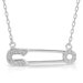 Silver CZ Safety Pin Necklace - Etsy