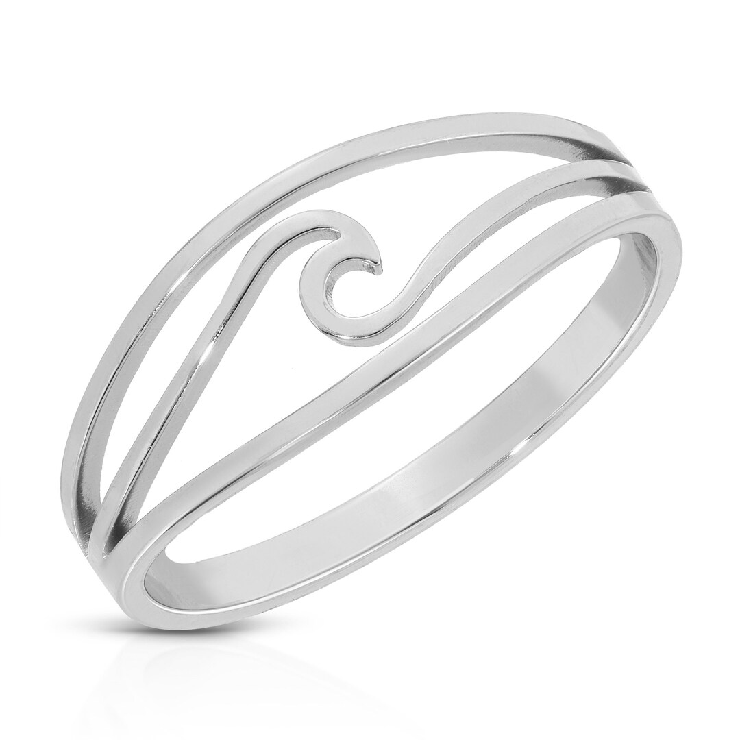 Dainty Sea Wave Shaped Ring 14k Solid Gold Wave Band Sea Wave Gold Ring ...